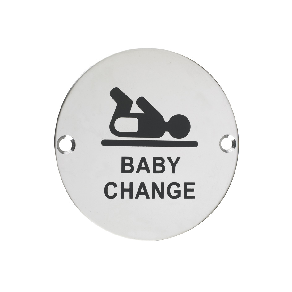 Signage - Baby Change - 76mm dia - Shaw’s Ironmongers Ltd
